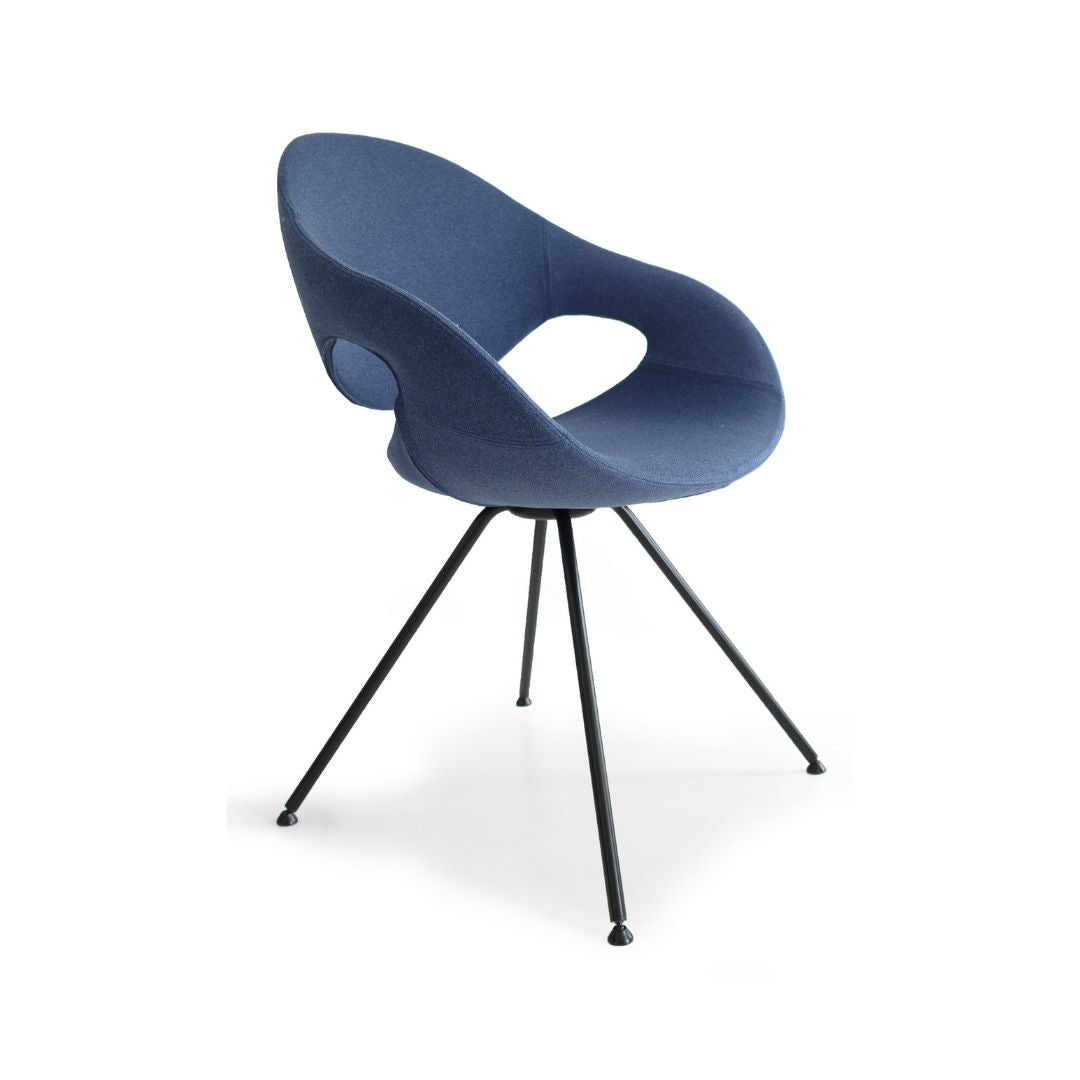 MOON Shell Shaped Upholstered Chair - Metal Legs | Milola – Milola.ch